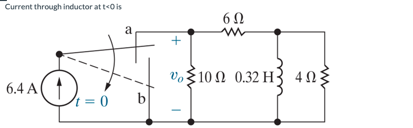 Solved Current through inductor at t