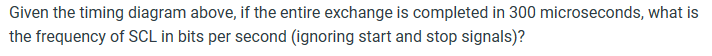 Solved Use the following I2C Timing diagram to answer the | Chegg.com