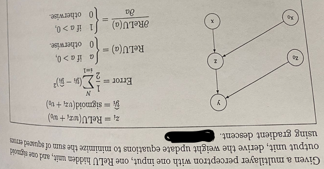 Solved Given a multilayer perceptron with one input, one | Chegg.com