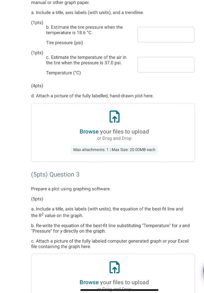 Solved (5pts) Graphing Data Set C Tire pressure is, in part, | Chegg.com