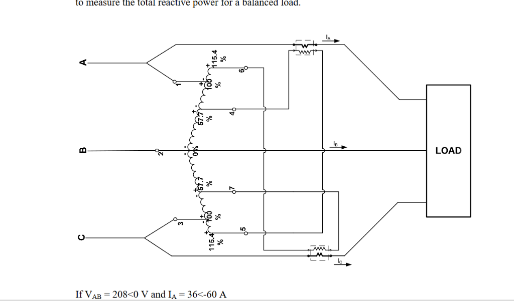 Solved to measure the total reactive power for a balanced | Chegg.com
