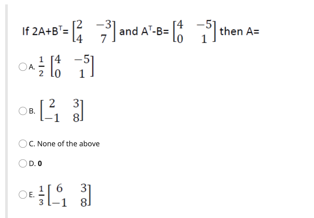 Solved If A and B are invertible matrices of order nxn then | Chegg.com