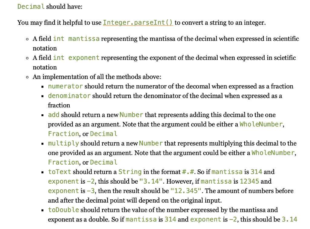 Solved Decimal should have: You may find it helpful to use | Chegg.com