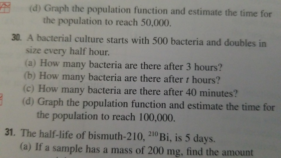 Solved (d) Graph the population function and estimate the | Chegg.com