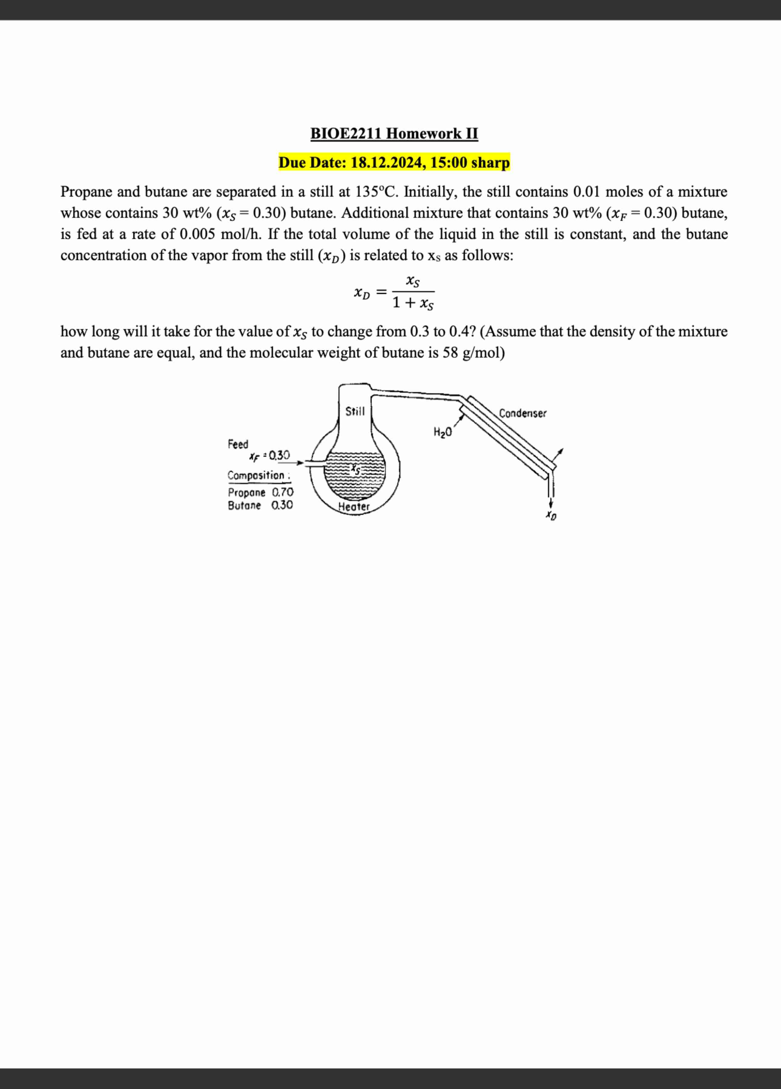 Solved Propane and butane are separated in ﻿a still | Chegg.com