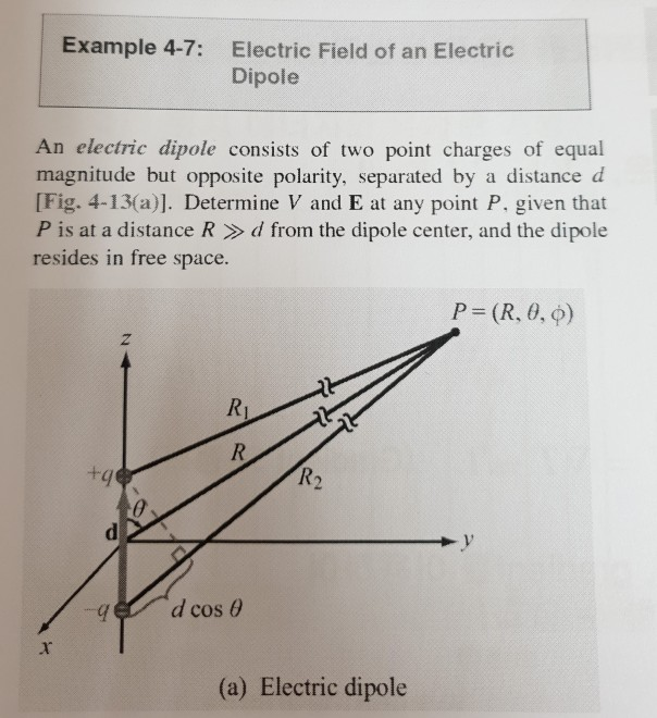 Solved Example 4-7: Electric Field of an Electric Dipole An | Chegg.com