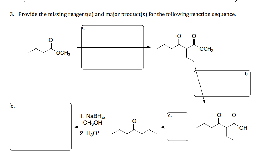 Solved 3. Provide the missing reagent(s) and major | Chegg.com