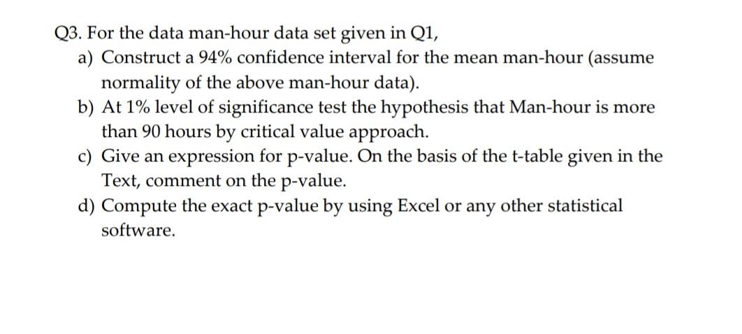Solved Use Excel to calculate different | Chegg.com