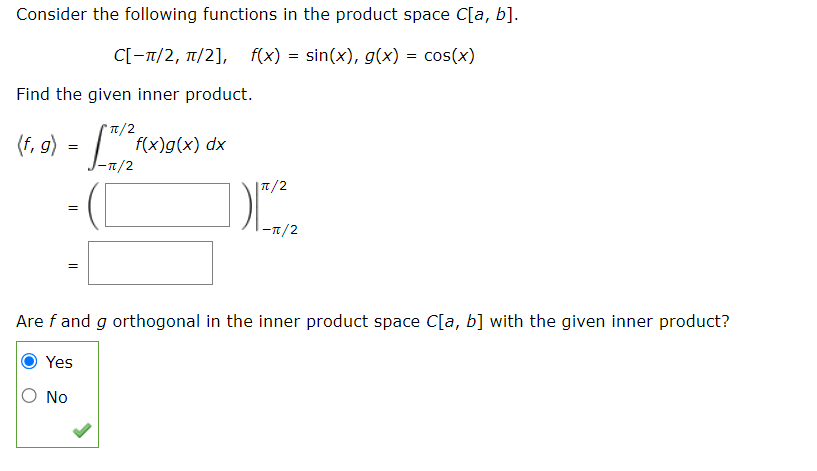 Solved Consider the following functions in the product space | Chegg.com