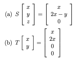 Solved For each given linear transformation, find the | Chegg.com