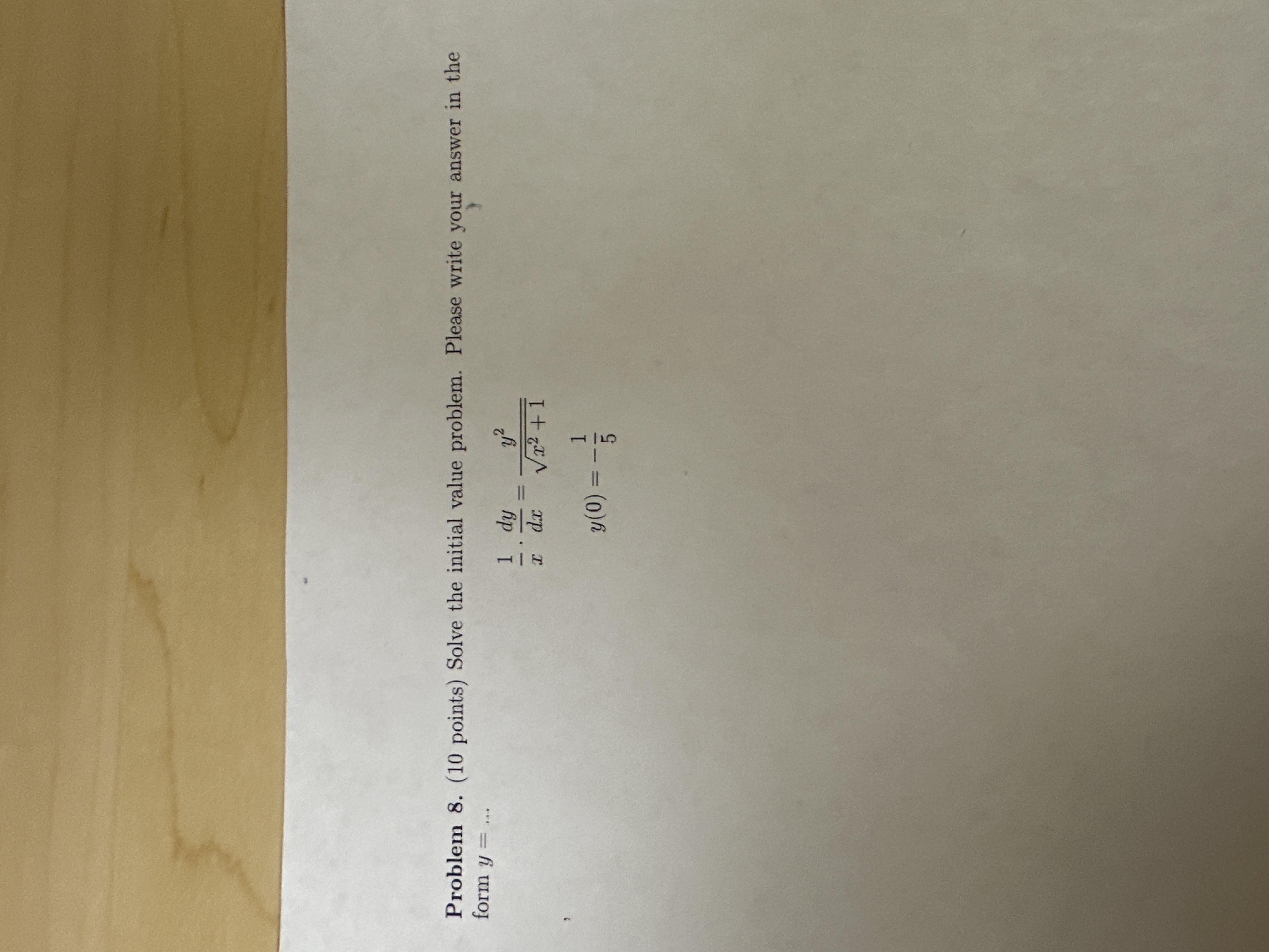 Solved Problem 8. (10 points) Solve the initial value | Chegg.com Solved Problem 8. (10 points) Solve the initial value | Chegg.com