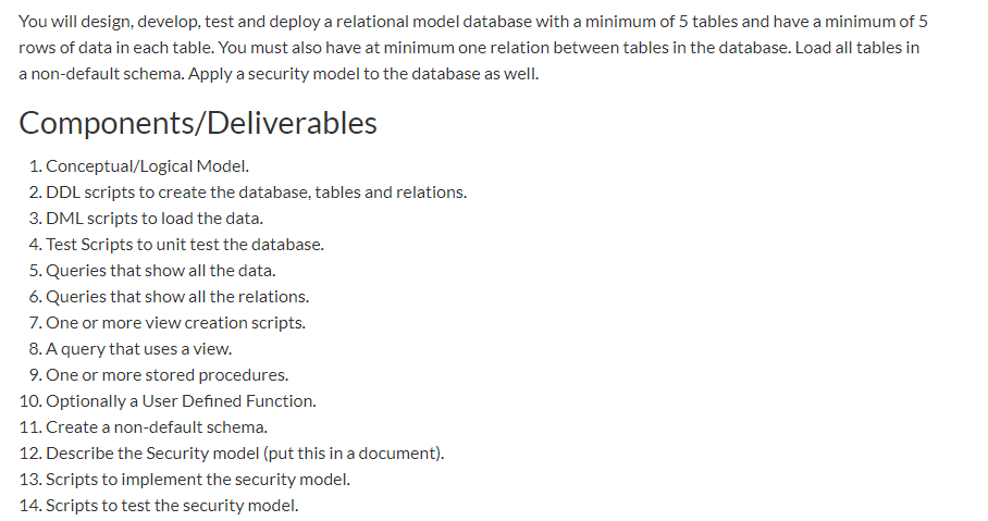 You will design, develop, test and deploy a | Chegg.com