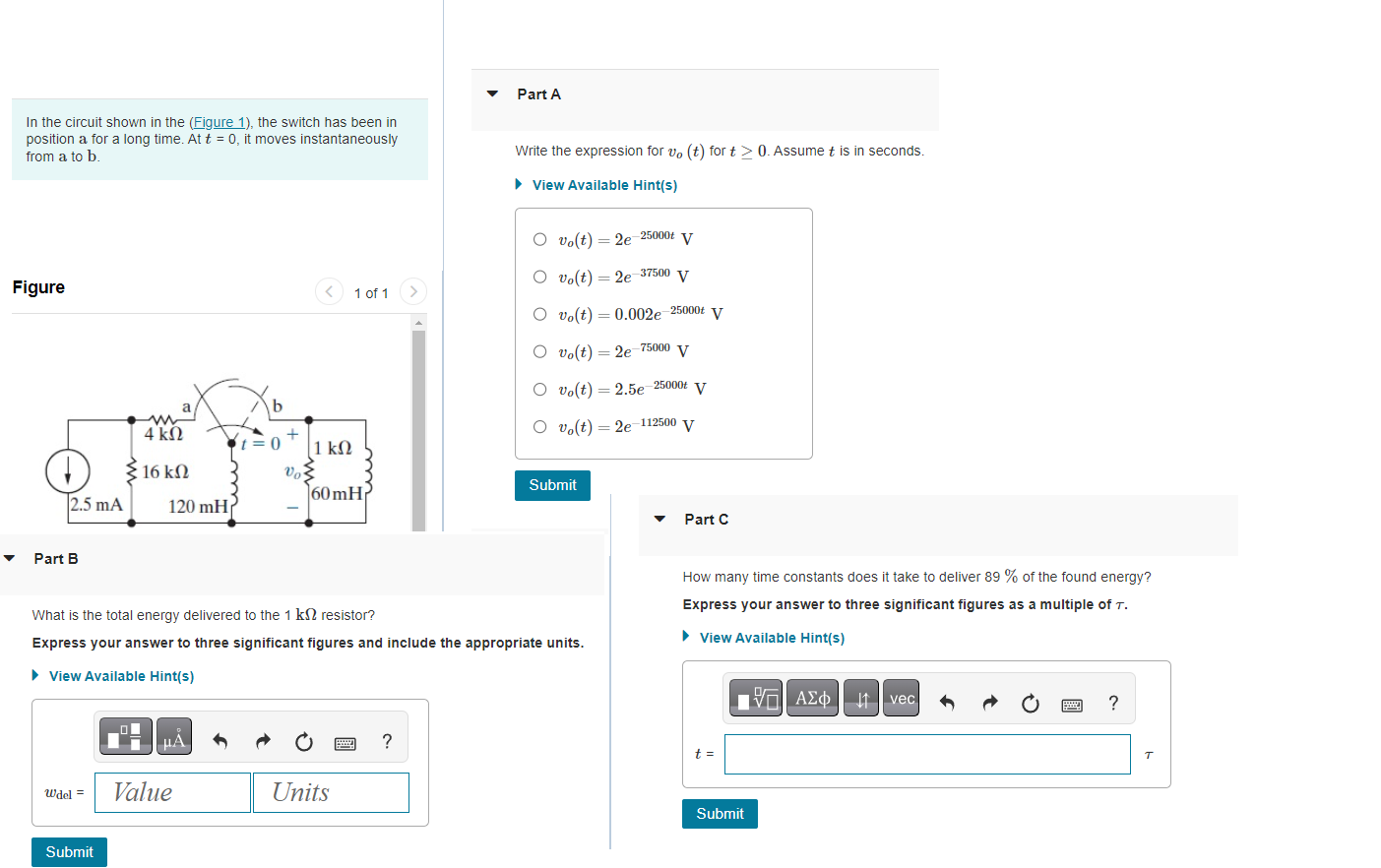 Solved In the circuit shown in the (Figure 1), the switch | Chegg.com