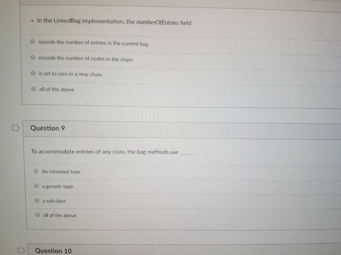 Solved In the LinkedBag implementation, the numberOfEntries | Chegg.com