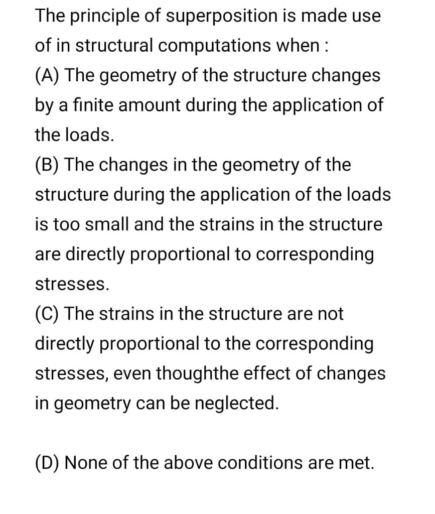 Solved The principle of superposition is made use of in | Chegg.com