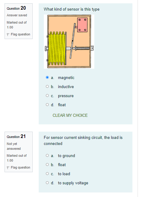 Solved What kind of sensor is this type Question 20 Answer | Chegg.com