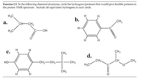 Solved Exercise 2.3: In the following chemical structures, | Chegg.com