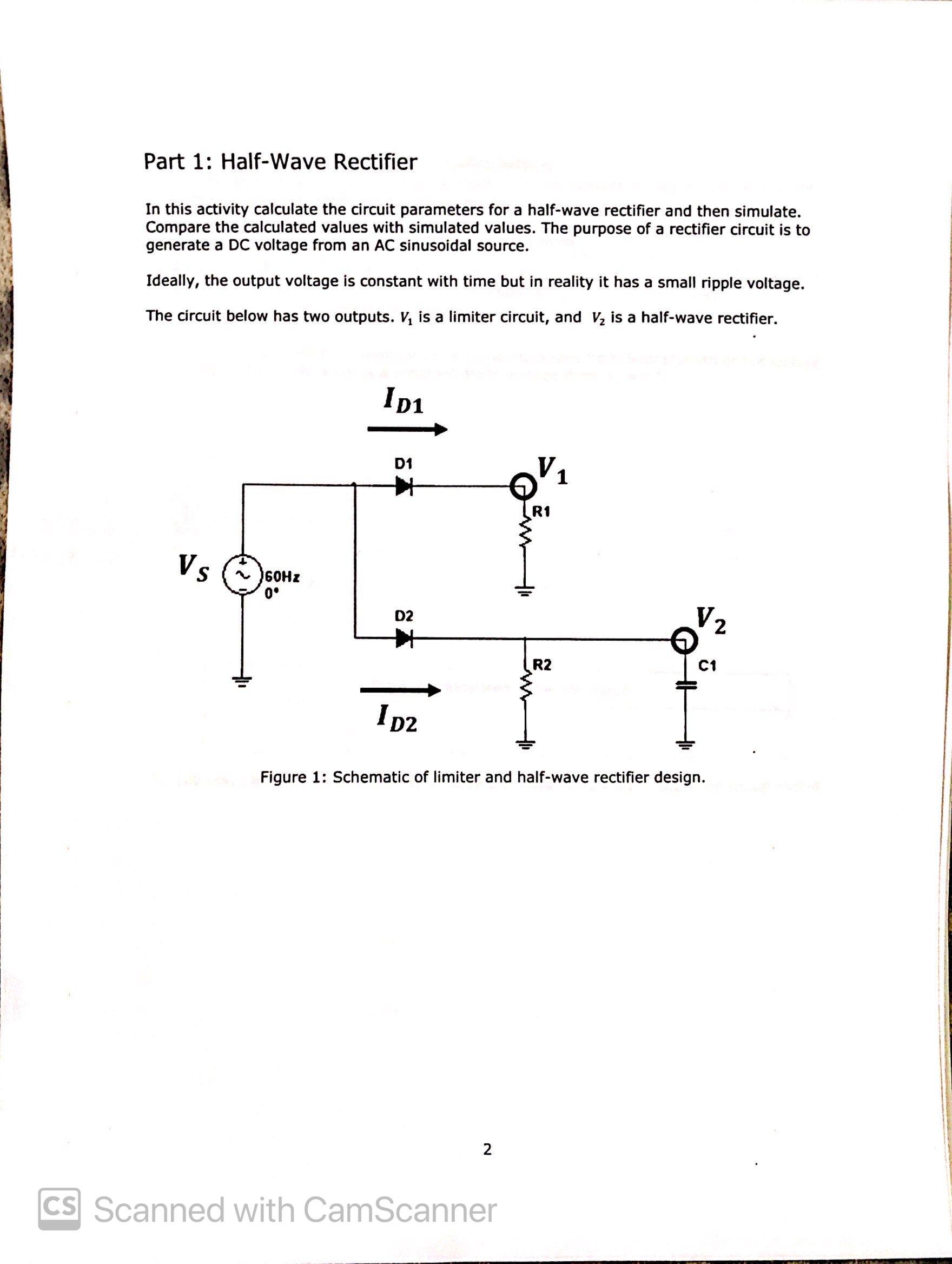 Solved Part 1: Half-Wave Rectifier In this activity | Chegg.com