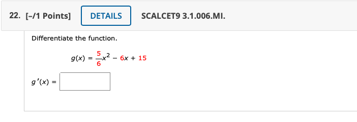 Solved 24. [-11 Points) DETAILS SCALCET9 3.1.020. | Chegg.com