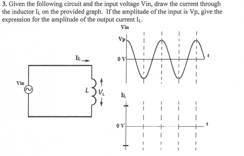 Solved 3. Given the following circuit and the input voltage | Chegg.com