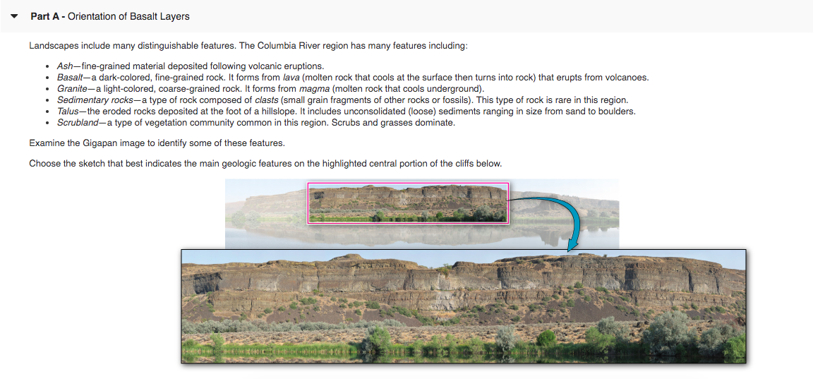 Solved Part A - Orientation of Basalt Layers Landscapes | Chegg.com