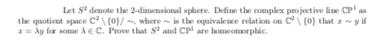 Solved Let S denote the 2-dimensional sphere. Define the | Chegg.com