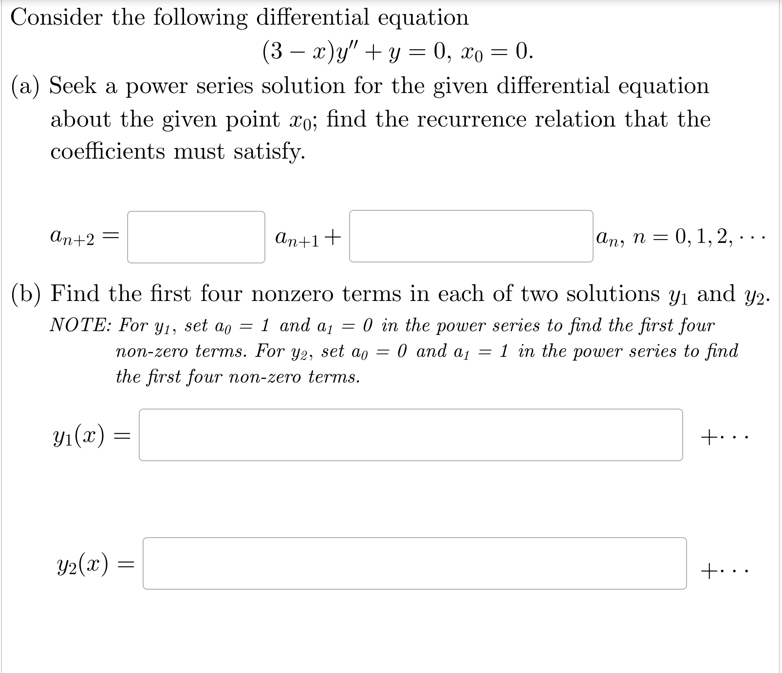 Solved Consider the following differential equation | Chegg.com