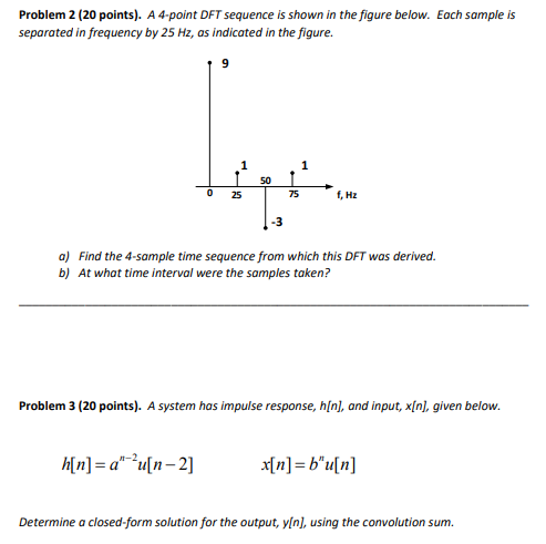Solved Problem 2 (20 points). A 4-point DFT sequence is | Chegg.com