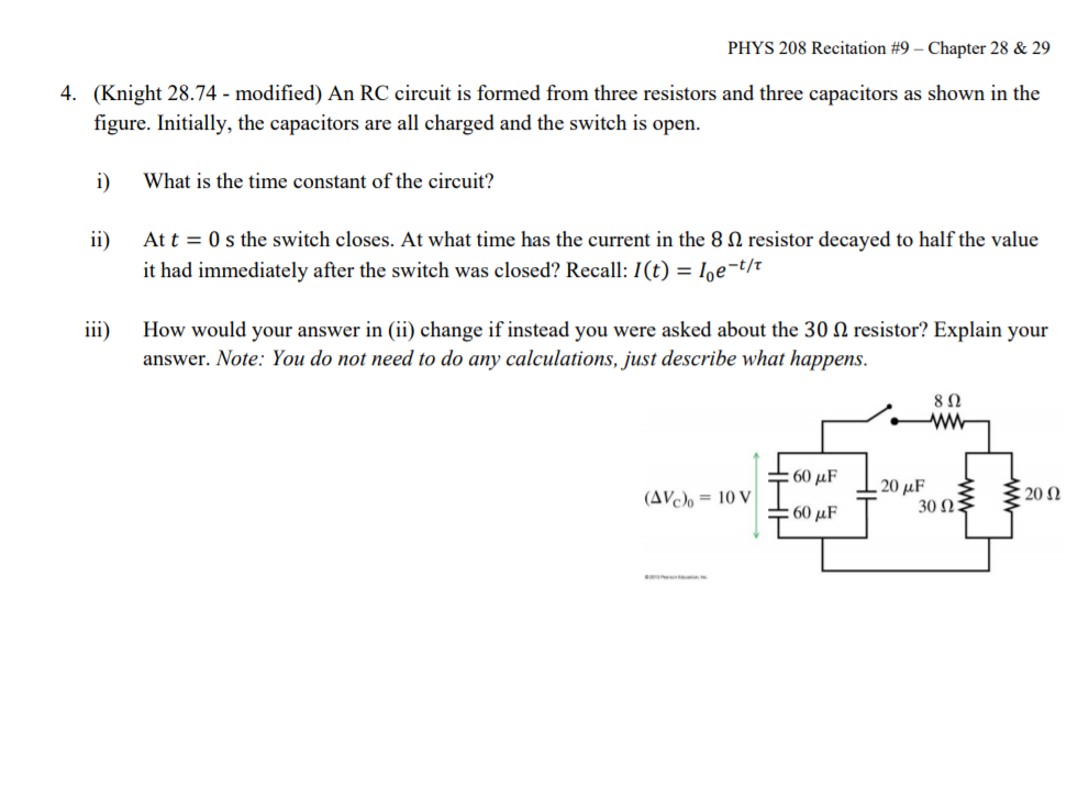Solved PHYS 208 Recitation #9 - Chapter 28 & 29 4. (Knight | Chegg.com