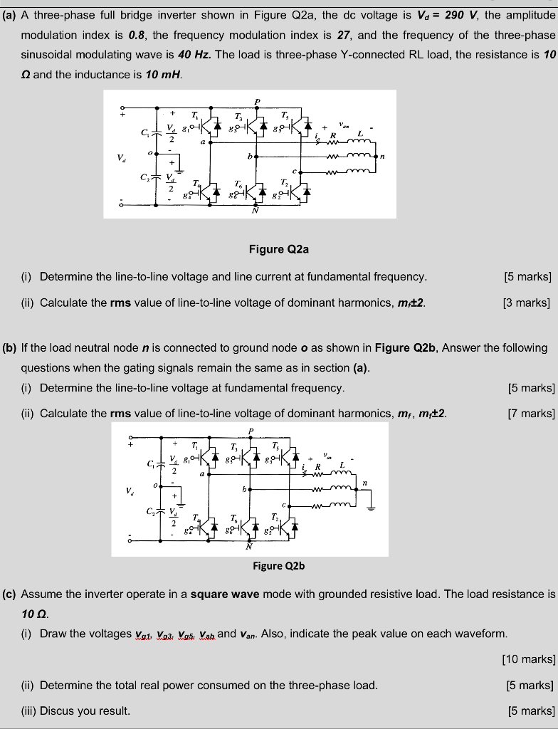 Solved (a) A three-phase full bridge inverter shown in | Chegg.com