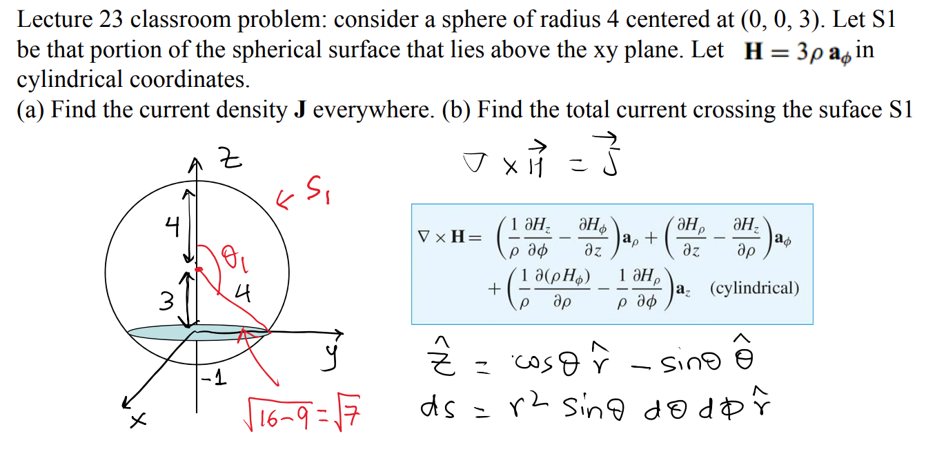 Solved Lecture 23 classroom problem: consider a sphere of | Chegg.com