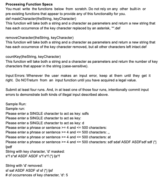 Solved WRITE IN PYTHON: SHOW CODE AND TEST RUNS. DO AS EXACT | Chegg.com