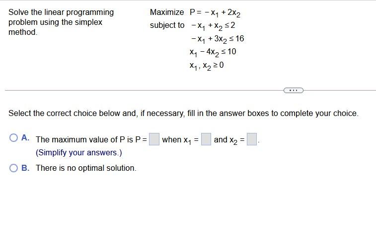Solved Solve the linear programming problem using the | Chegg.com