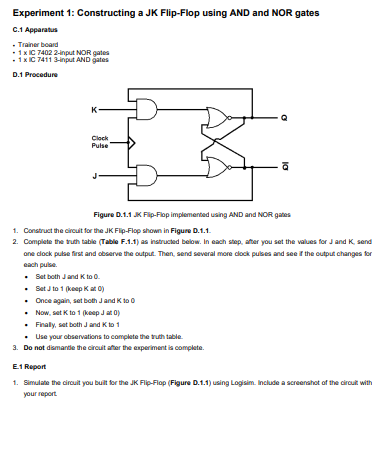 Solved Lab 7: Introduction to Flip-Flops and Shift Registers | Chegg.com