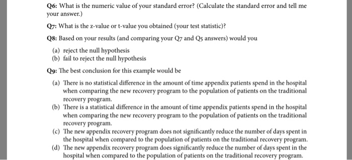 Solved Patients recovering from an appendix operation | Chegg.com