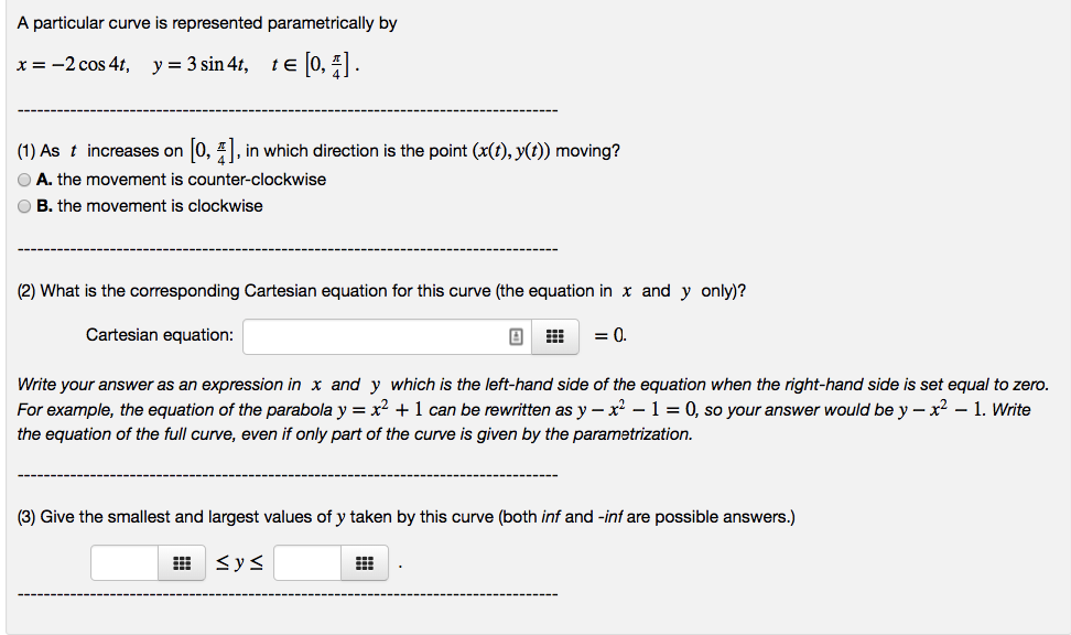 Solved A particular curve is represented parametrically by | Chegg.com