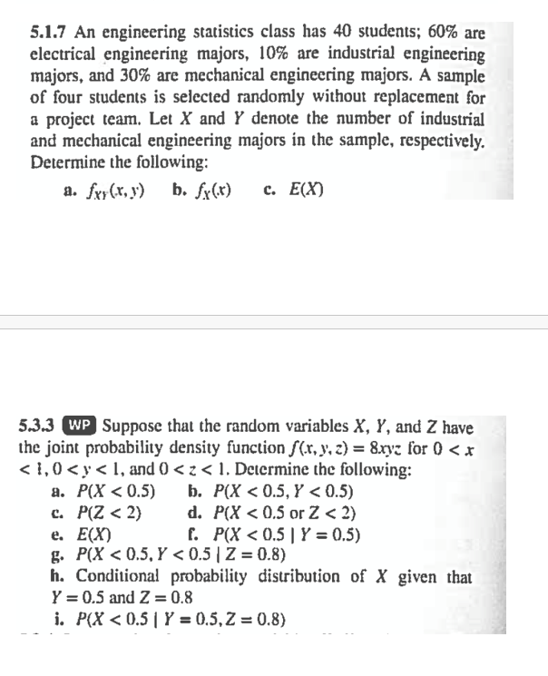 Solved 5.1.7 An engineering statistics class has 40 | Chegg.com
