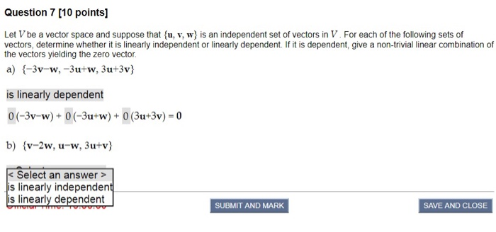 Solved Question 7 [10 points] Let V be a vector space and | Chegg.com