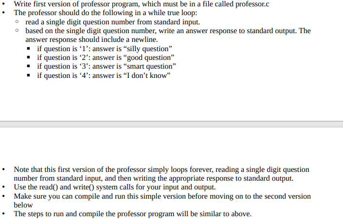 Solved - Write first version of professor program, which | Chegg.com