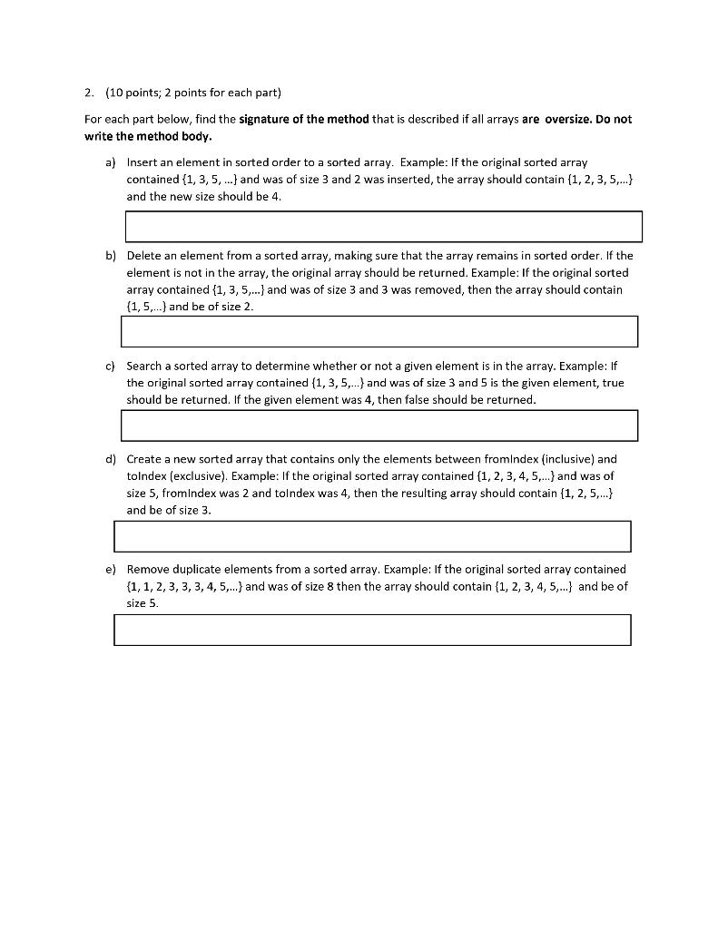 Solved Please help me write the SIGNATURE ONLY for the | Chegg.com