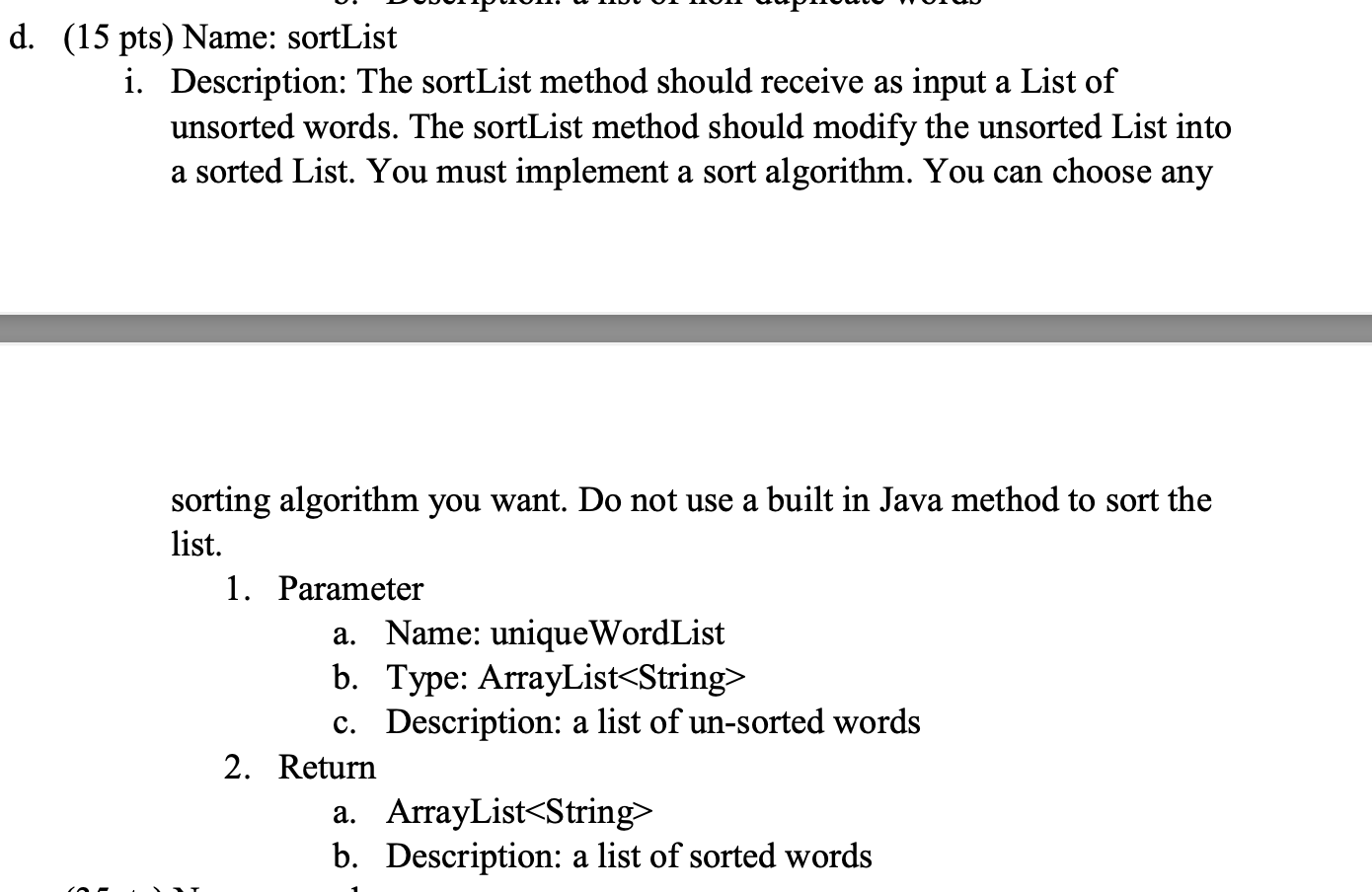 Solved I am following the instructions to create a method | Chegg.com