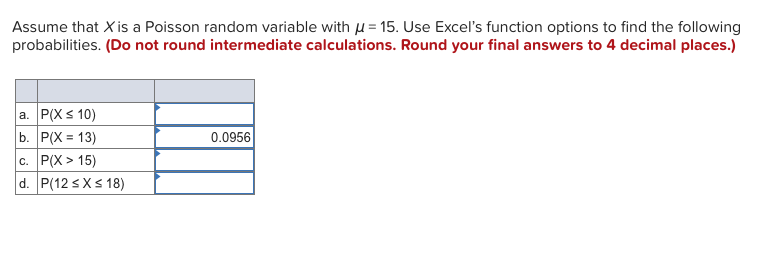 Solved Assume that Xis a Poisson random variable with u= 15. | Chegg.com