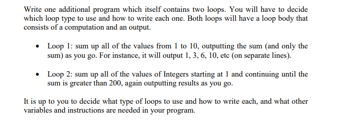 Solved Write one additional program which itself contains | Chegg.com