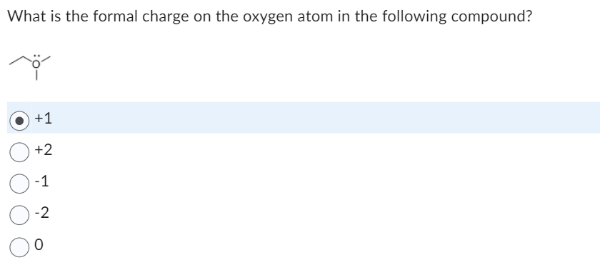Solved What is the formal charge on the oxygen atom in the | Chegg.com