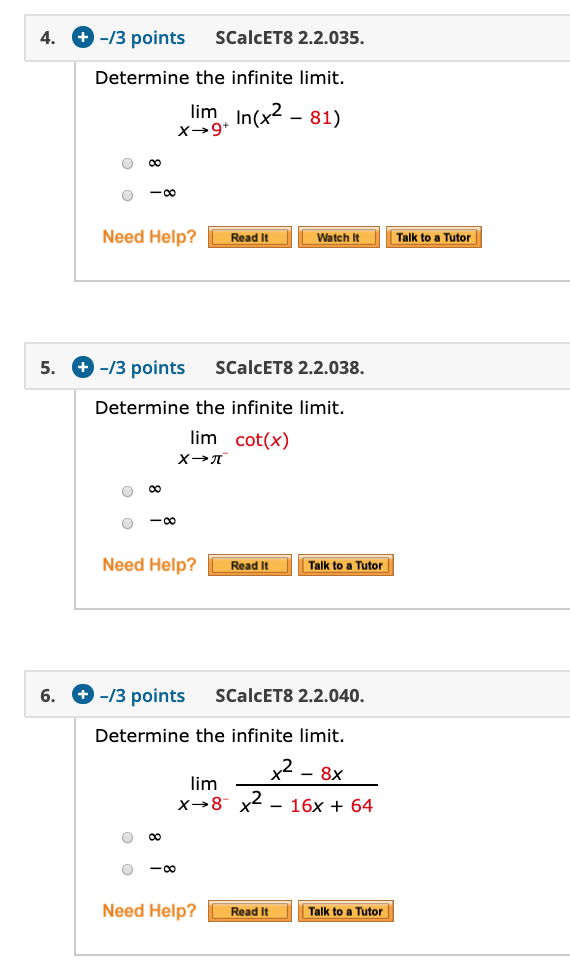 Solved 4. +-13 points SCalcET8 2.2.035. Determine the | Chegg.com