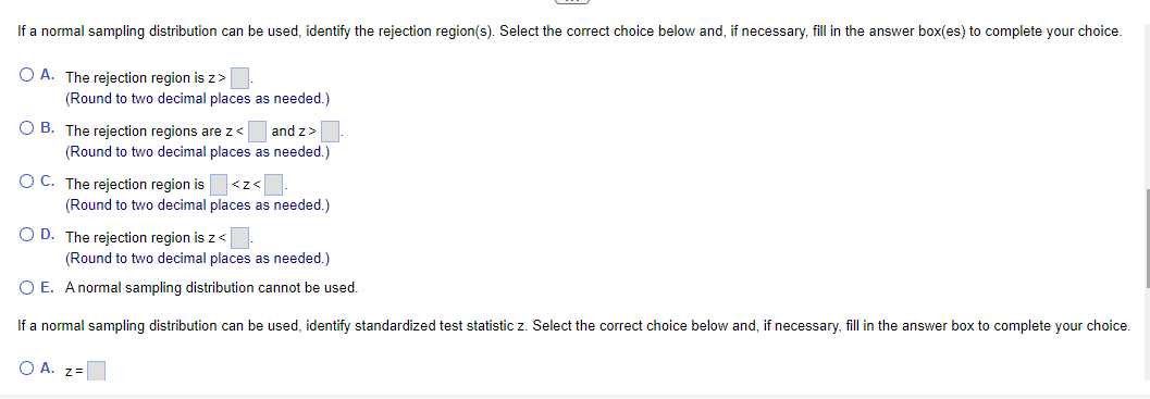 Solved E. H0:p =,Ha:p= (Round to two decimal places as | Chegg.com
