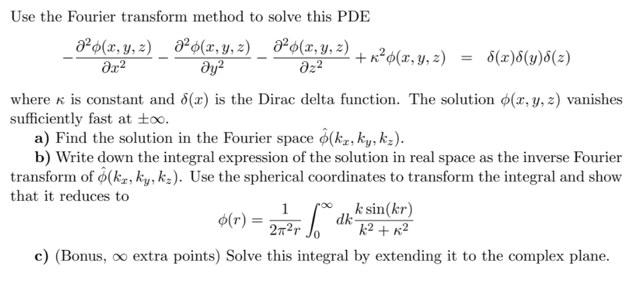 Solved Use the Fourier transform method to solve this PDE | Chegg.com