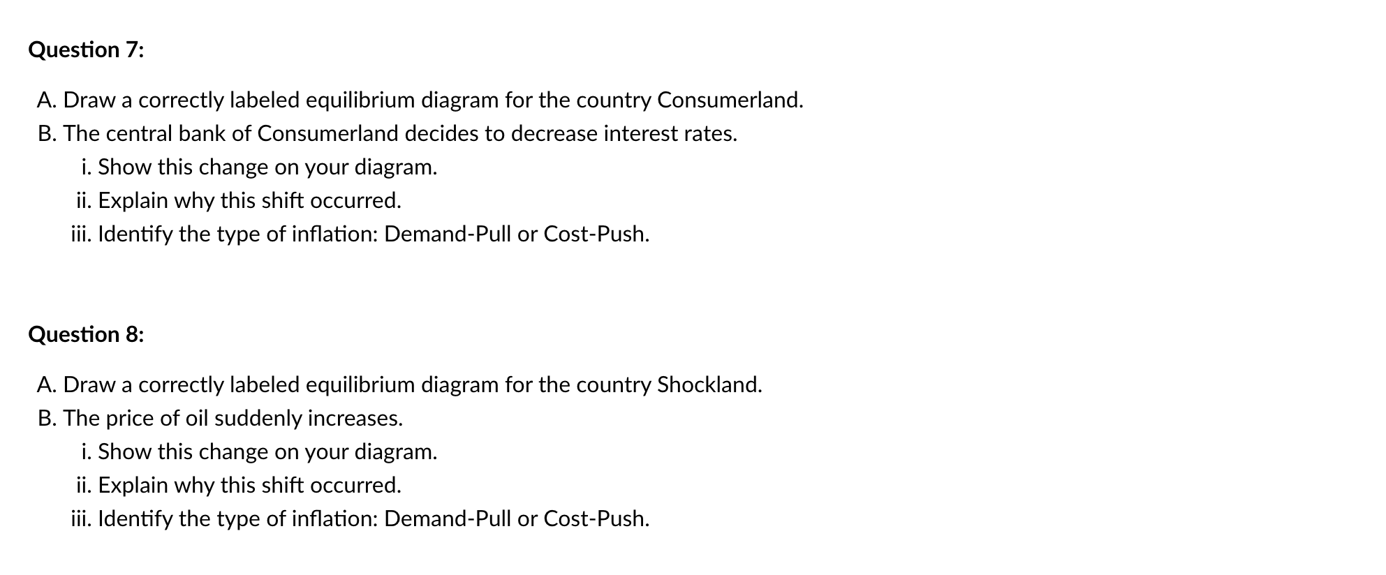 Solved A. Draw a correctly labeled equilibrium diagram for | Chegg.com