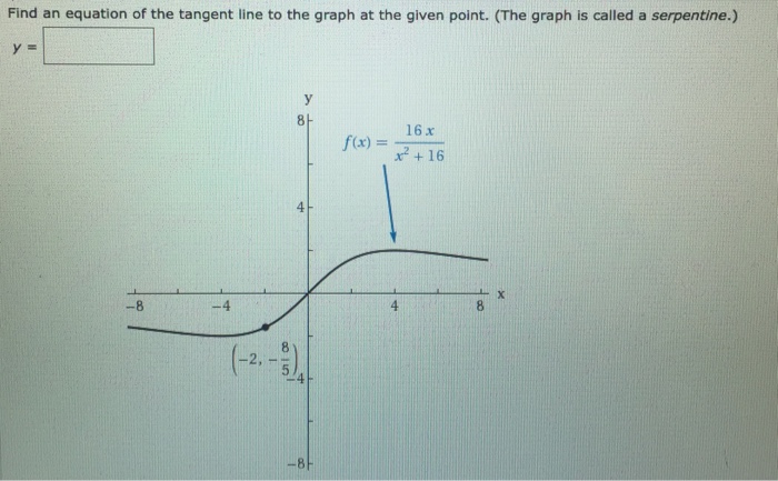 Solved Find an equation of the tangent line to the graph at | Chegg.com