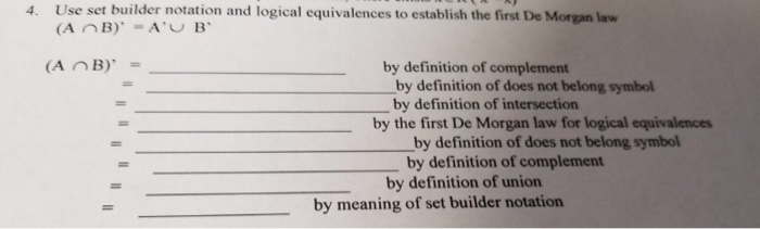 Solved 4. Use set builder notation and logical equivalences | Chegg.com